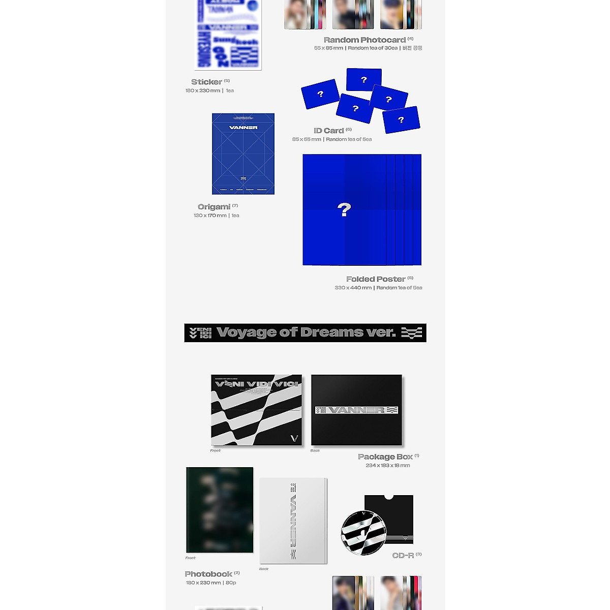 VANNER VENI VIDI VICI 1st Mini Album Full 3 Verion SET Vicotry Vanner Version+Voyage of Dreams Version+PLVE Version+Tracking Sealed