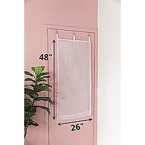 ALYER Ultra Large Door Hanging Mesh Laundry Hamper Basket,Collapsible Stuffed Animal Storage Bag Organizer (White)