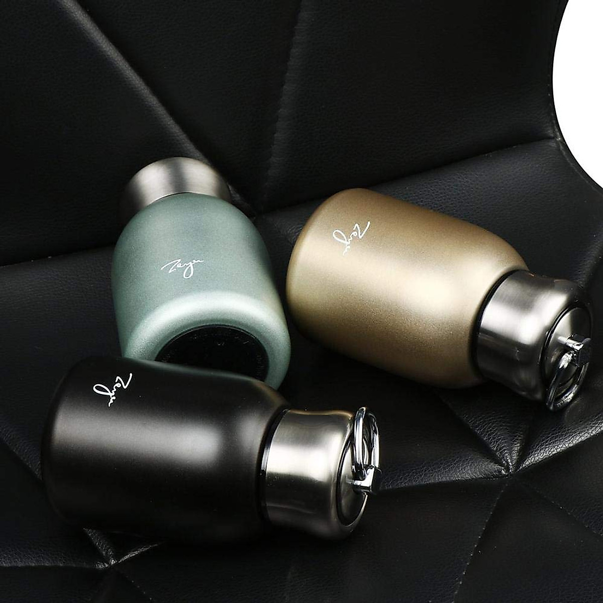 Mini Water Bottles,9 oz Vacuum Thermo Bottle with Leakproof Stainless Water Flask for Coffee Hot and Cold Drink,Portable Sport (Green)