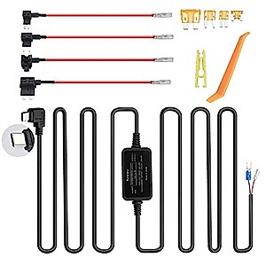 Dash Cam Hardwire Kit Type C Dashcam Hardwiring Kit Power Cord Compatible with VIOFO A139 T130, Vantrue N2S, X4S, T3,N4 Dash Camera HardWire Kit USB C 4 Fuse Tap Cable (Hardwire Kit)