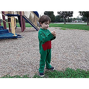 Terrible 2's Strip-Proof Toddler Romper with a Back Zipper in Green/Red (5T)