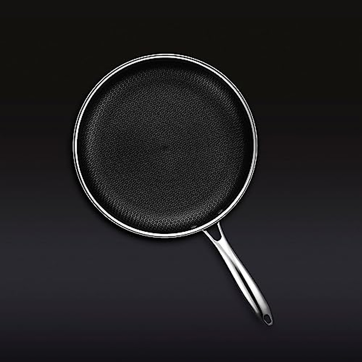 HexClad Hybrid Nonstick 12-Inch Fry Pan with Tempered Glass Lid, Stay-Cool Handle, Dishwasher and Oven Safe, Induction Ready, Compatible with All Cooktops