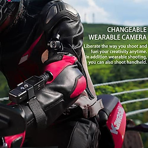 FeiyuTech Pocket 2S Wearable Action Camera Handle 3-axis Stabilizer Gimbal Integrated Magnetic Body with 4K Video, Mic, 130° Wide Angle for YouTube TikTok Vlog