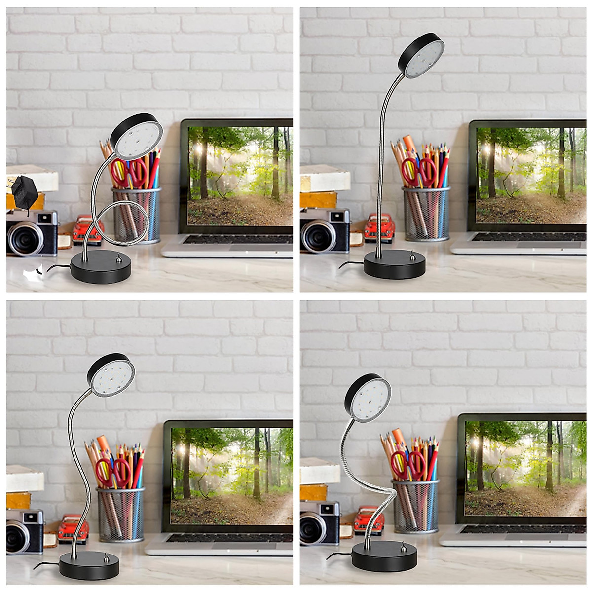 MingBright Flexible Gooseneck LED Desk Lamp Reading Light Office Table Lamp with 21 LEDs 4000K Natural White Eye Protection Desk Light for Reading, Office or Night Light