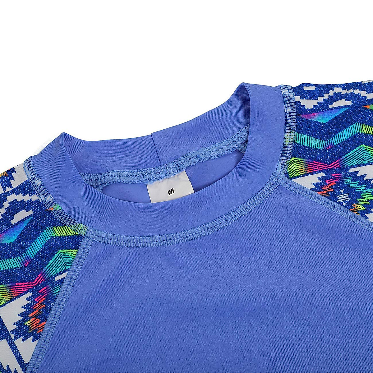 Dayu Boys Girls Swimsuit UPF 50+ UV Two Piece Short Sleeve Swimwear Rash Guard Sets, Purple, 12-14