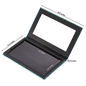 Allwon Magnetic Palette Mermaid Empty Makeup Palette with Mirror and 30Pcs Adhesive Empty Palette Metal Stickers for Eyeshadow Lipstick Blush Powder (Green)