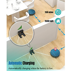 OKP Robotic Vacuum Cleaner, WiFi/App/Alexa, Robot Vacuum Cleaner with Schedule, Accurate Obstacle Crossing, Self-Charging, Slim Design, Quiet, Perfect for Hard Floors, Pet Hair, Carpets