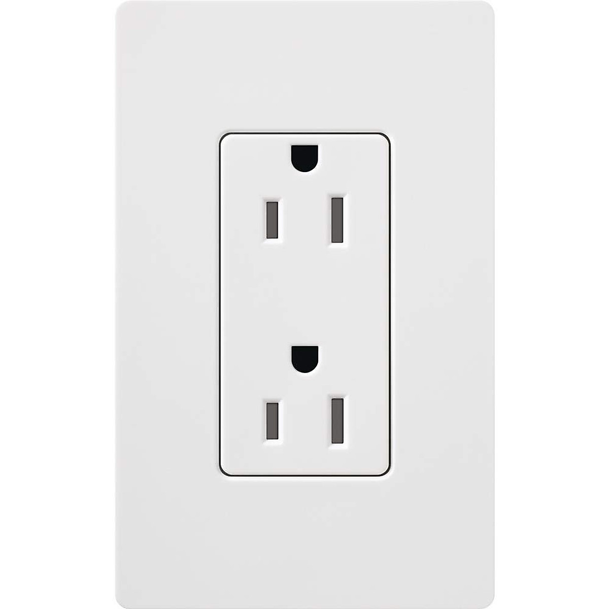 Lutron Claro 15 Amp Duplex Outlet, CAR-15-WH, White (Pack of 2)