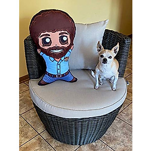 Surreal Entertainment Official Bob Ross Pillow - 20-Inch Gift for Fans - Bed, Couch, Room Decoration - Soft Throw Cushion - Licensed Merchandise