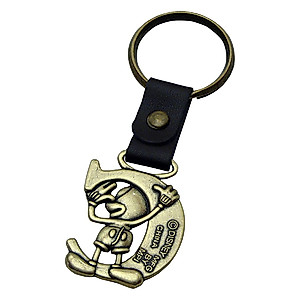 Disney Mickey Mouse Letter C Brass Keychain