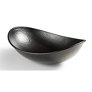 Monarch Abode 19186 Hand Hammered Matte Black Harbor Vessel Bathroom Sink (19 inches)