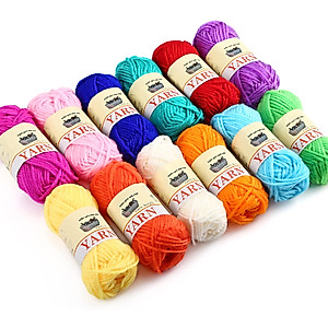Yinsun 12 Skeins Acrylic Yarn Mini Craft Yarn 100% Acrylic Yarn for Crocheting, Starter Crochet Bulk Yarn for Child, Adult Knitting Crochet & Crafts (12 x 15g)
