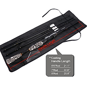 Fiblink 4 Pieces Travel Rod Casting Fishing Rod 24 Ton Carbon Fiber Portable Rod(7')