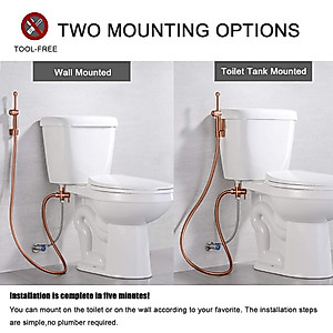Bidet Sprayer for Toilet,Handheld Bidet Toilet Water Sprayer,Cloth Diaper Bathroom Bidet Attachment Sprayer Set with Jet Spray Adjustable Rose Gold Solid Brass for Personal Hygiene