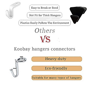 Koobay Clothes Hanger Connector Hooks, 36PCS, Clothes Hanger Organizer Mini Space Saver Hangers Clothes Hanger Extender Cascading Connection Hooks for Wooden/Velvet/Metal/Plastic Hangers (Silver)