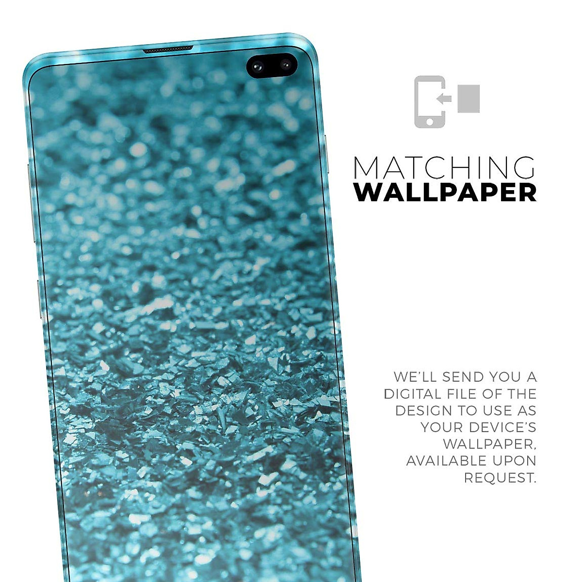 DesignSkinz Turquoise Glimmer Protective Vinyl Decal Wrap Skin Cover Compatible with The Samsung Galaxy S20 (Screen Trim & Back Glass Skin)