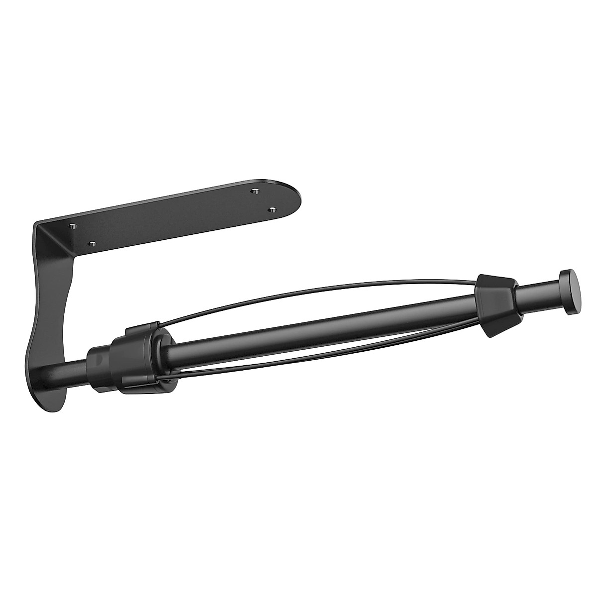 Paper Towel Holder One Hand Operable, Matte Black Kitchen Roll Holder Wall Mounted, Self-Adhensive or Drilling, Anti-Silp Easily Tear Kitchen Paper Holder Under Cabinet