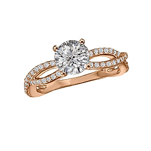 SISGEM 10K 14K 18K Solid Gold Infinity Engagement Rings for Women Lady,Set 1.35 Carat(cttw) Round Cut Moissanite Rings Infinite Wedding Engagement Anniversary Promise Bands Gifts Birthday Christmas (Style-3, 18K-Gold)