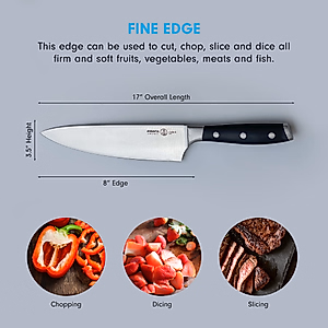 Messermeister Avanta 8” Chef’s Knife - German X50 Stainless Steel - Rust Resistant & Easy to Maintain