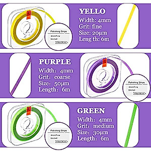 3 Rolls 4mm x 6m Dental Polishing Strip, Universal Kit Teeth Polisher Dental File for Chipped Teeth Polishing Kit Cleaning Tool Abrasive Tooth Sandpaper