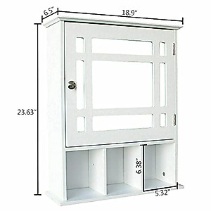 Wooden Bathroom Wall Medicine Cabinet Shelf Storage Organizer with Mirror Door Storage Cabinet Bathroom Storage Cabinet Organizer Bathroom Cabinet Medicine cabinets Bathroom Storage Cabinet