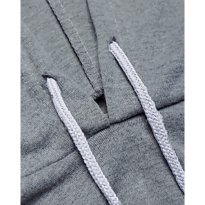 GIKING Women's Casual Hoodies Long Sleeve Split Hooded Long Maxi Sweatshirt Dress with Pockets 2023 Fall Fashion（Gray,L）