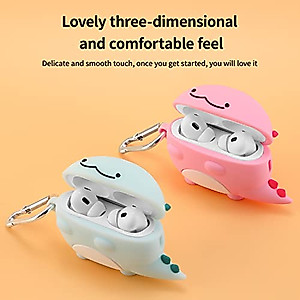 Compatible with Airpod Pro/pro 2nd Generation Case Cover 2019/2022, Cute Cool 3D Cartoon Dinosaur Design, for Girls Women Teens Airpod Pro/pro 2 case (Dinosaur Blue)