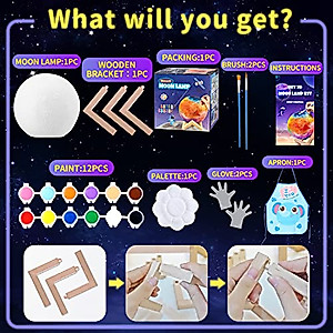 Paint Your Own Moon Lamp Kit, Gifts for Kids DIY 3D Moon Light Cool Galaxy Lamp for Teens Boys Girls, Arts & Crafts Kit Art Supplies for Kids, Arts and Crafts for Kids Ages 8-12 Birthday Gifts