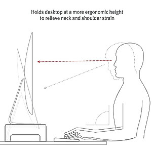 Twelve South Curve Riser Monitor Stand | Ergonomic Desktop Stand with Storage Shelf for iMac and Displays, Matte White