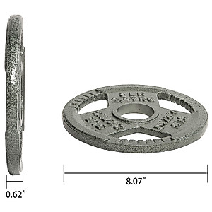 Signature Fitness Cast Iron Plate Weight Plate for Strength Training and Weightlifting, 2-Inch Center, 5LB (Single)