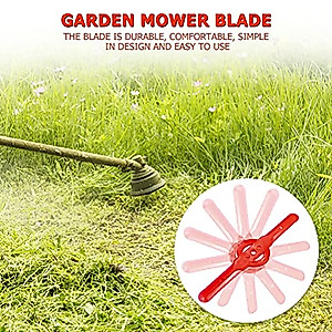 HEEPDD 10 PCS Grass Trimmer Head Blades Replace Plastic Cutter,Blade Replacement Lawn Mower Plastic Weed Wacker Eater Head for Cordless Grass Trimmer (red)