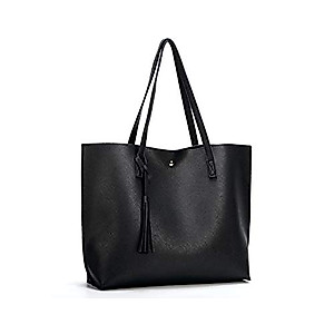Nodykka Women Tote Bags Top Handle Satchel Handbags PU Faux Leather Tassel Shoulder Purse