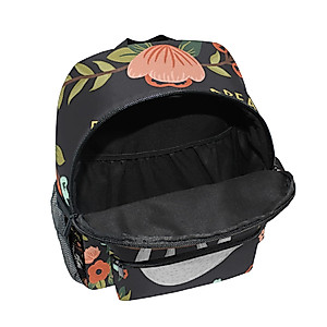 Wamika Summer Tropical Sloth Floral Backpack for Kids Girls Boys Funny Animal Palm Leaf Bookbag Daypack with Chest Strap Mini Elementary School Bags Water Resistant Durable for School Student