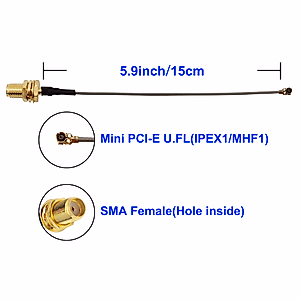 915MHz LoRa Antenna Omni 5dbi Gain SMA Male for ESP32 OLED Board + 15cm IPEX Extension Cable 2 Pcs