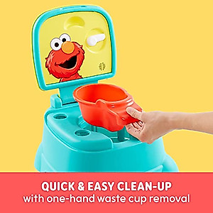 Sesame Street Elmo Hooray! 3-in-1 Potty Chair, Toilet Trainer, and Step Stool, Pretend Flush Handle, Gender Neutral Toddler Potty for Boys & Girls - Blue