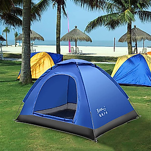 2-Person Camping Tent - Lightweight Portable Tent, Windproof and Waterproof, Suitable for Traveling, Camping, Climbing, Hunting, Hiking and Other Outdoor Activities (Blue)