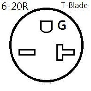 Parkworld 62466 3-Prong Welder Splitter Cord, NEMA 6-50P to 6-20R (T-Blade Also for 6-15R) Dual Outlet (3 Feet)
