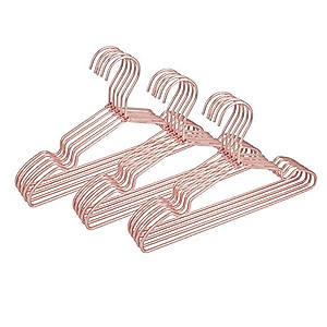 10Pack Koobay 13" Non Slip Rose Gold Wire Top Children Clothes Suit Coat Metal Hanger