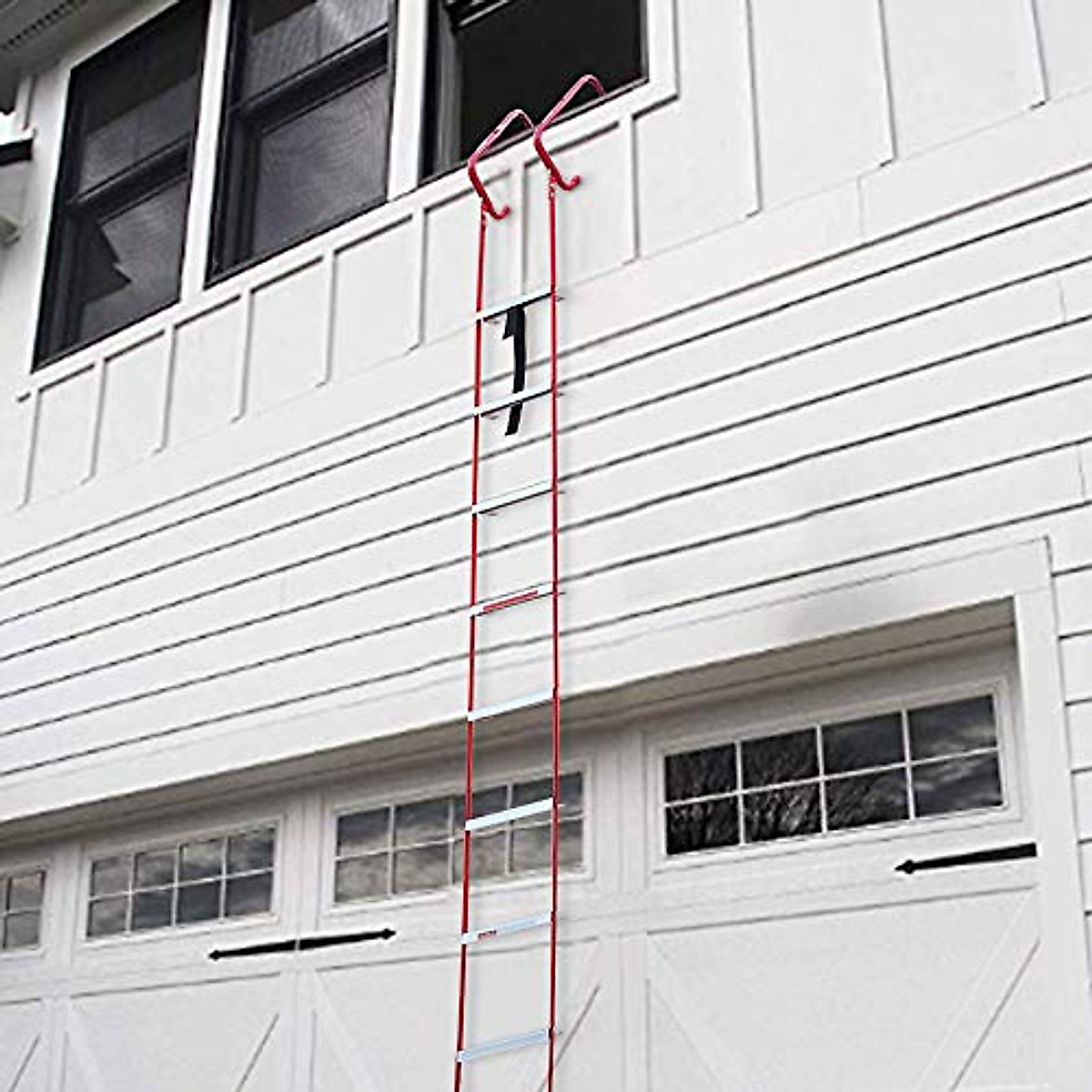 LUISLADDERS Fire Escape Ladder 2 Story with Anti-Skid Rungs Portable Emergency Escape Ladder, Easy to Deploy Store 15- Feet