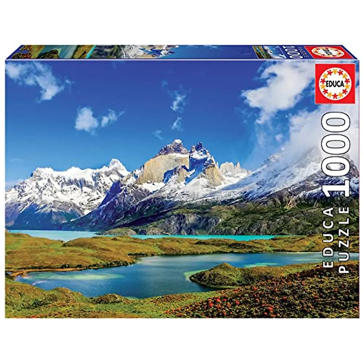 Educa - Torres Del Paine, Patagonia - 1000 Piece Jigsaw Puzzle - Puzzle Glue Included - Completed Image Measures 26.8" x 18.9" - Ages 14+ (19259)