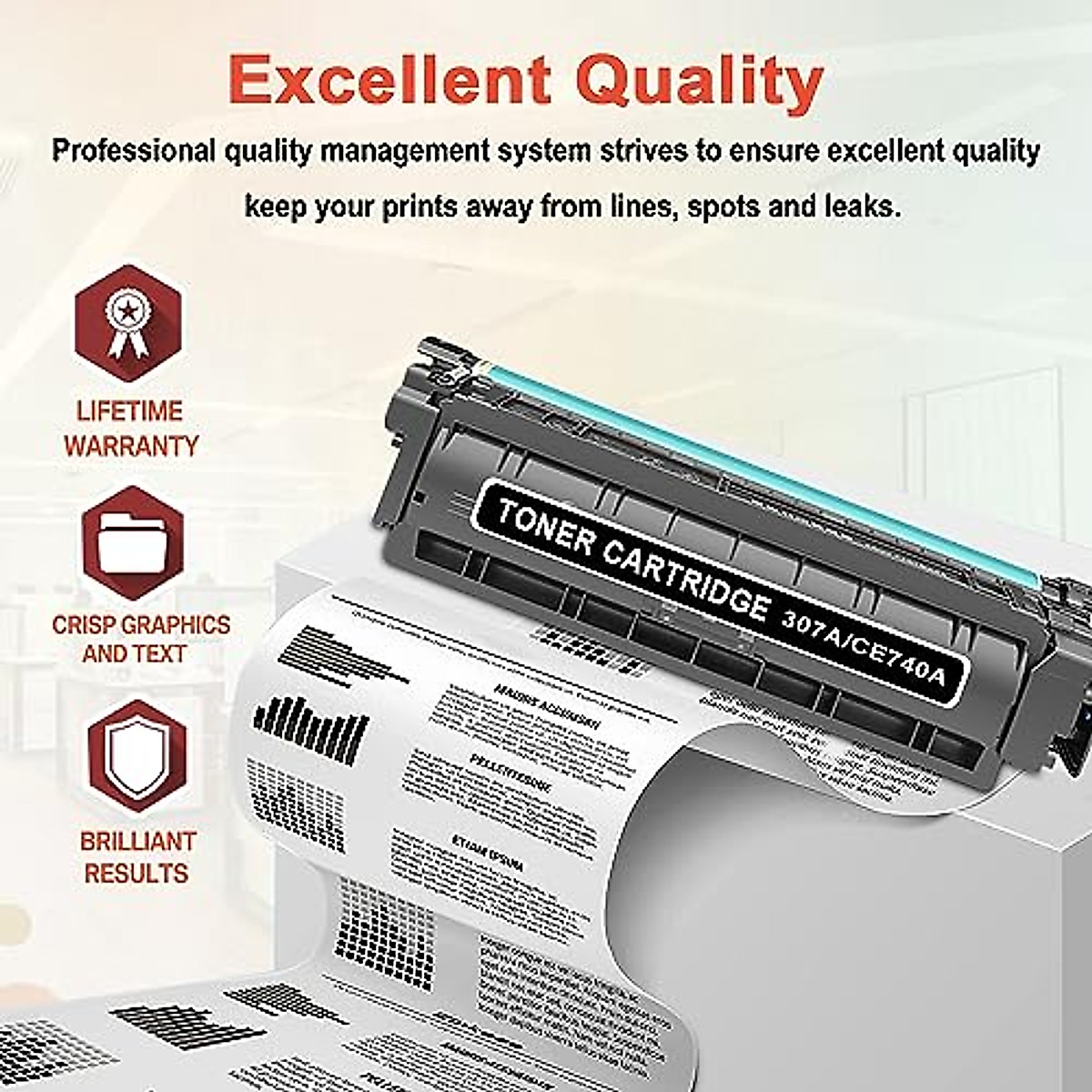 Shribbery 307A Black Toner Cartridge,CE740A High Capacity Toner Cartridge, Compatible Replacement for Professional CP5225 CP5225dn CP5225n Printer.(1Pack/Black )