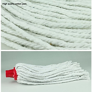 Commercial Industrial White Cotton Mop Heads Replacement. Removes Dirt, Grease,Compatible with Unger mop Stick