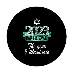 2023 Bar Mitzvah Quote Festive Black Turquoise Decor PopSockets Standard PopGrip