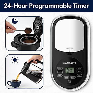 Dual Brew Coffee Maker, Programmable Coffee Machine and Single Serve Brewer with Glass Carafe for K Cup Pod and Ground Coffee, Drip Coffee Maker with Self Cleaning Function and 60oz Water Tank