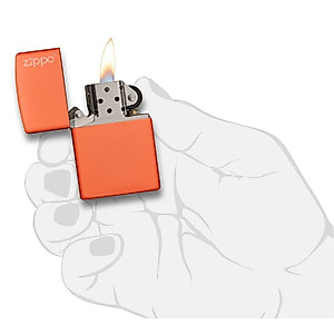 Zippo Classic Orange Matte with Logo Pocket Lighter