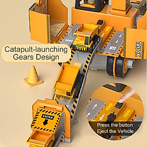 Construction Truck Toys for 3 4 5 6 Years Old Toddlers Kids Boys and Girls, STEM Take Apart Toys Cars with Electric Drill, 4 in 1 Construction Vehicles Crane Excavator Drilling Car Timber Grab Truck