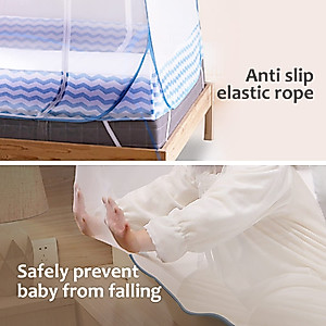 Mosquito Net for Bed,Pop UP Mosquito Net Tent Curtains, L79 x W71 x H59 inch for Twin Queen King Size Bed Tent,Folding Design with Net Bottom for Baby Adults Trip Mosquito Netting