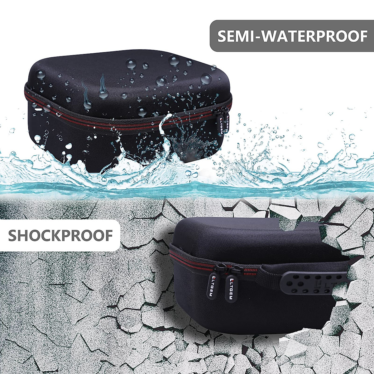 LTGEM Case Compatible with Turtle Beach Stealth 600 / 700 Gen 3 & 600 /700 Gen 2 MAX Wireless Gaming Headset, Black+Gray