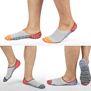 Mottee&Zconia Mens No Show Socks Casual Low Cut Non-Slide Socks Mesh Top Cotton Sock 5 Pack Size11-13