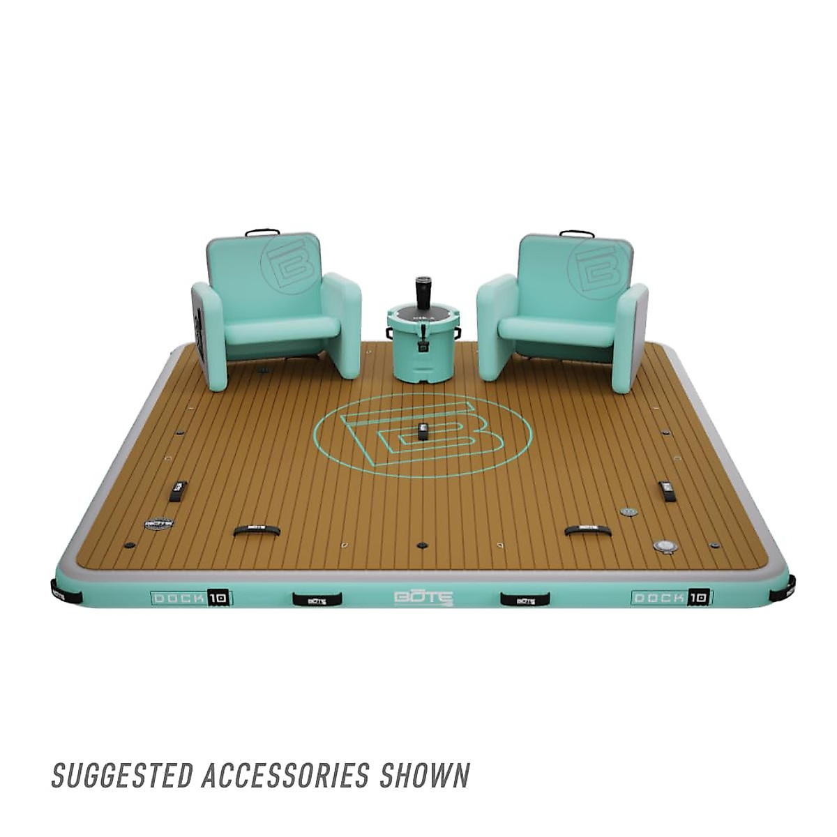 BOTE Inflatable Lake Float for Adults | Floating Island - Dock - Raft for Pool & Beach 10'x10'